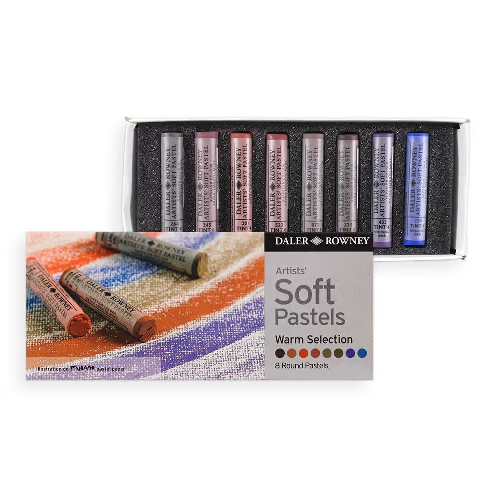 Ensemble de 8 pastels tendres pour artistes, couleurs chaudes, Daler ...