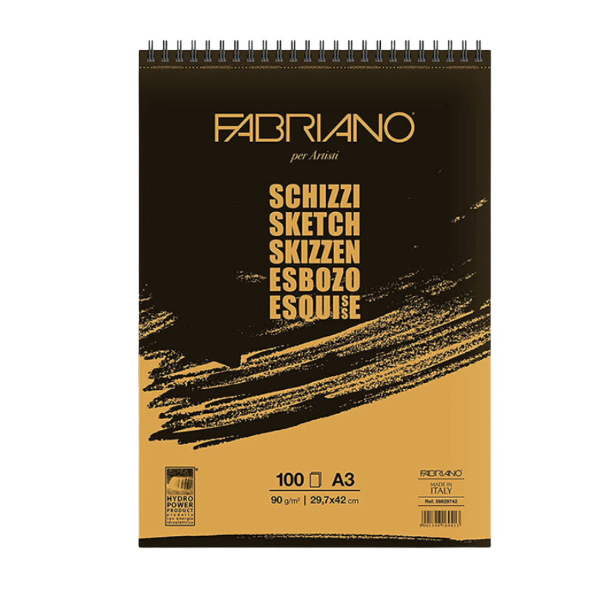 Papier Schizzi Esquisse spirale A3 90g 100 Feuilles FABRIANO | Oneaday