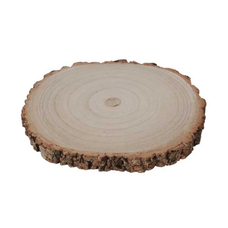 Plateau 28 CM de tranche d'ornement rustique en dalles de bois naturel ...