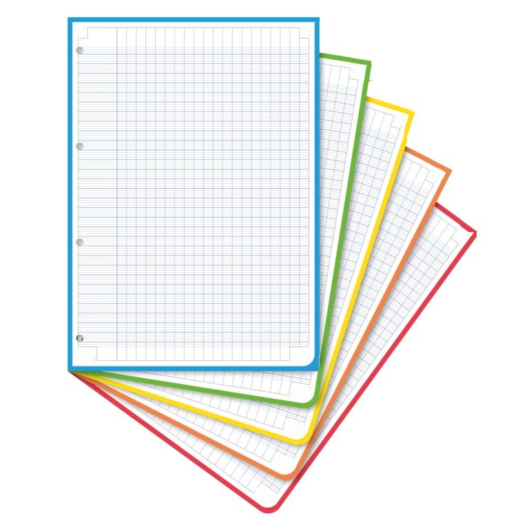 200 FEUILLES DE CLASSEUR AVEC CADRE COULEURS ASSORTIES A4 | Oneaday